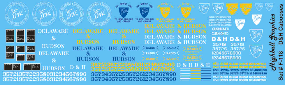 F-118 Delaware and Hudson Caboose Decals – 3D Central